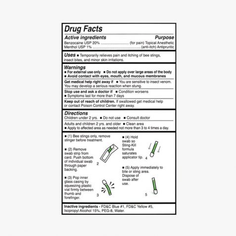 Sting-Kill Disposable Swabs | Sting-Kill - The Best Bee Sting Treatment